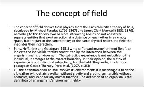 Notes On Field Theory In Gestalt Therapy The Psychotherapist