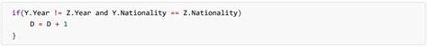the following pseudocode is executed using the “olympics” dataset at