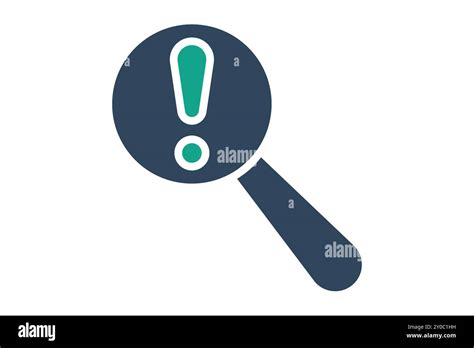 Problem Icon Solid Icon Style Exclamation Mark With Magnifying Glass Icon Related To Swot