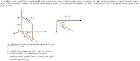 Solved A Rectangular Loop With A Length Of M Width Of Chegg