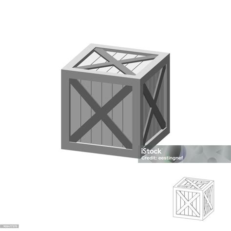 나무 상자입니다 흰색 배경에 고립 3 차원 벡터 그림입니다 0명에 대한 스톡 벡터 아트 및 기타 이미지 0명 3차원 형태 Dimetric Projection Istock