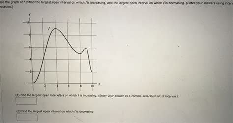 solved use the graph of f to find the largest open interval
