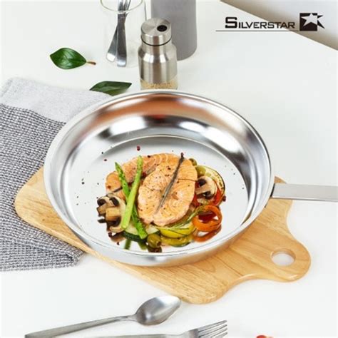 [silverstar] 실버스타 316 통오중 인덕션 무연마 스텐팬 후라이팬 28cm
