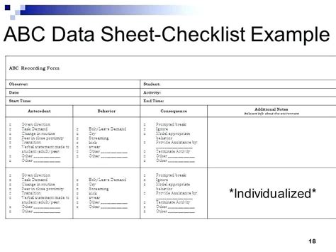 Abc Data Sheet Printable