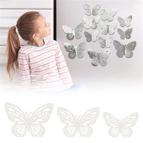 12 Pcs Large Butterfly Party Decoration 3d Butterflies Wall Decor Set 3