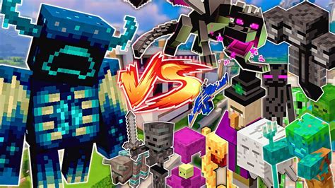 Warden Vs All Mobs 😱 Who Can Defeat Warden Minecraft Gameplay