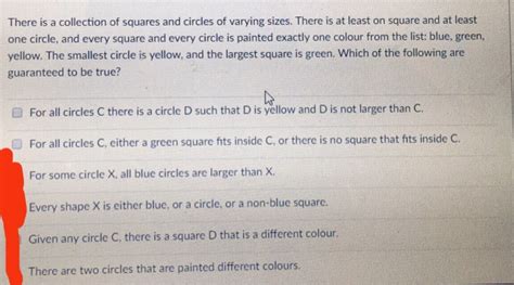 Solved There Is A Collection Of Squares And Circles Of