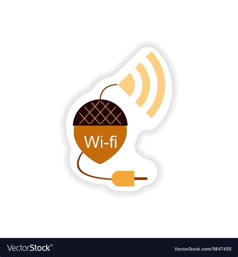 Paper Sticker On White Background Wi Fi Router Vector Image