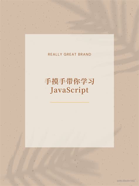 手摸手带你学javascript Sakana的专栏 掘金