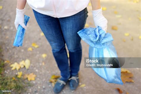 자원 봉사자는 플라스틱 쓰레기를 집어 들고 야외에서 생분해성 쓰레기 봉투에 넣습니다 가방에 대한 스톡 사진 및 기타 이미지 가방 가을 금속 Istock
