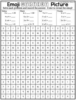 Multiplication Color By Number Multiplication Practice Multiplication Facts