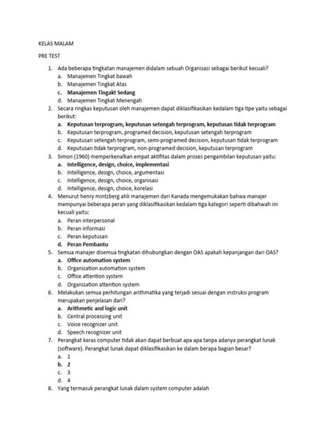 Kumpulan Pre Post Test Pdf Seni