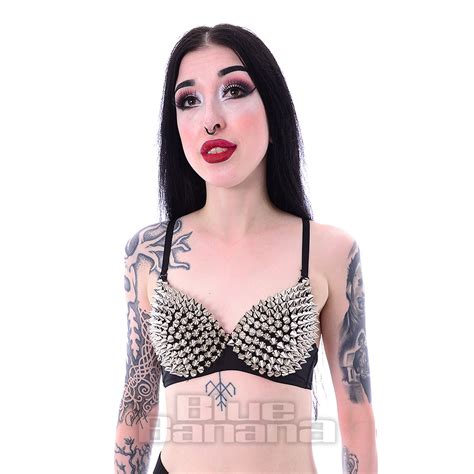 Poizon Industries Cone Spike Studded Bra Top Alternative Clothing