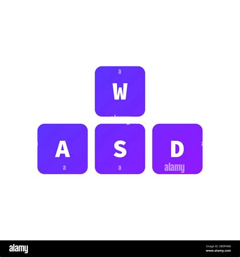 Wasd Keys Game Control Keyboard Buttons Gaming And Cybersport Symbol Vector Illustration