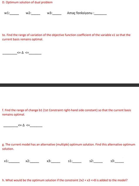 The Optimum Solution Of The Mathematical Model Below