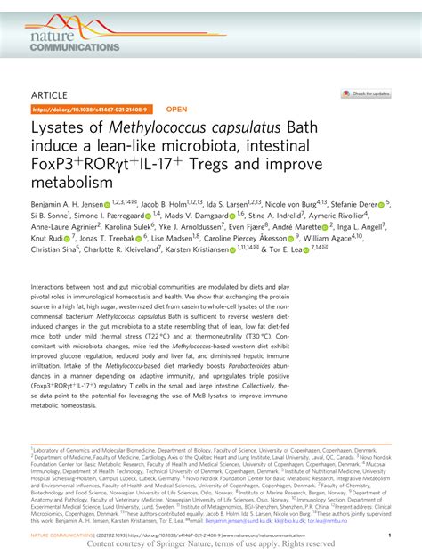 Pdf Lysates Of Methylococcus Capsulatus Bath Induce A Lean Like
