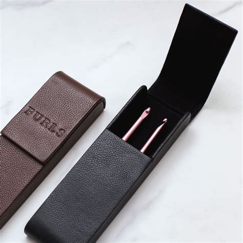 Journey Leather Double Hook Holder Elegant Storage For Crochet Hooks By Furls Crochet Envy