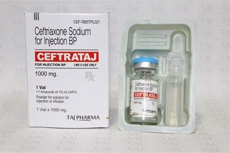 Ceftriaxone Antibiotic Injection 1000 Mg Single Vial Pack 3 Year Expiration Room