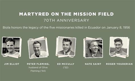 70 Years Later Biola Honors Two Alumni Linked To Jim Elliots
