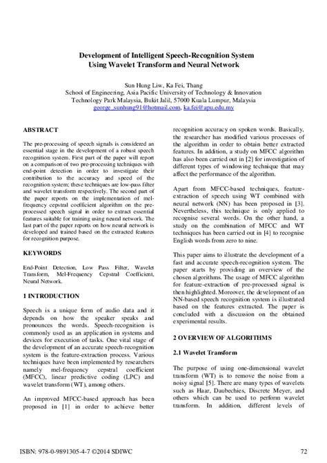 Pdf Development Of Intelligent Speech Recognition System Using