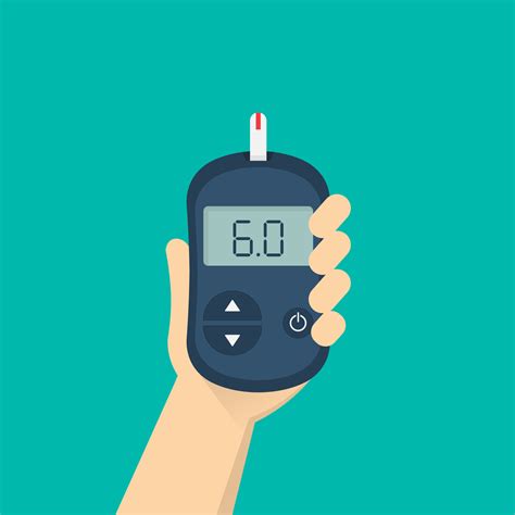 Glucose Testingglucometer In Human Hand 7750547 Vector Art At Vecteezy