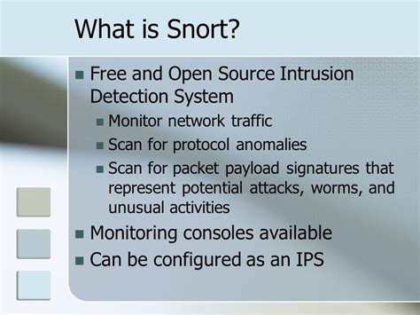 Intrusion Detection System Snort What Is Snort Free And Open Source