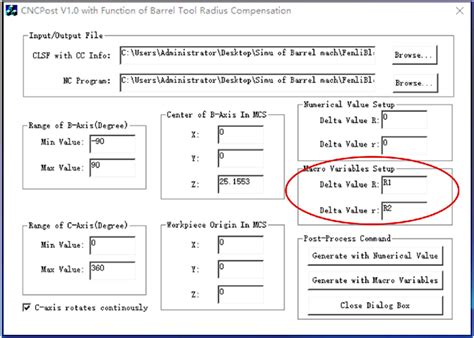 The Interface Of Post Processor With The Function Of The Barrel Tool