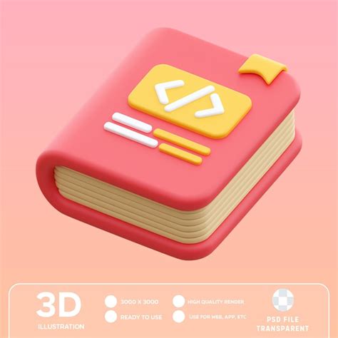 Premium Psd Psd Coding Book 3d Illustration