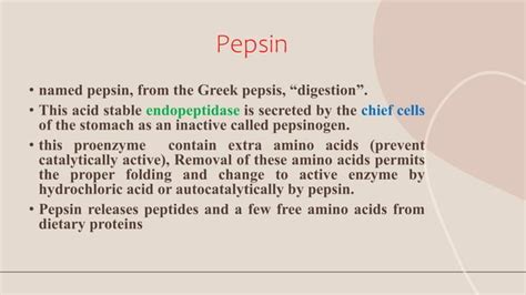 Pepsin Pptx Digestive Disorders Diseases And Conditions