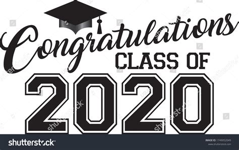 Congratulations Class 2020 Banner Stock Vector Royalty Free