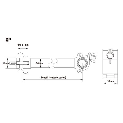 Kupo 1000mm Cross Pipe To Pipe Coupler Silver Kcp 804 Xp Kupo