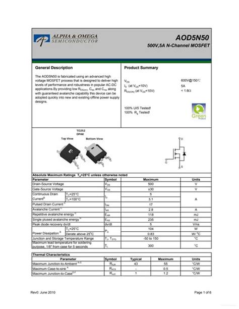 Mosfet Data Sheet Pdf Mosfet Field Effect Transistor 60 Off