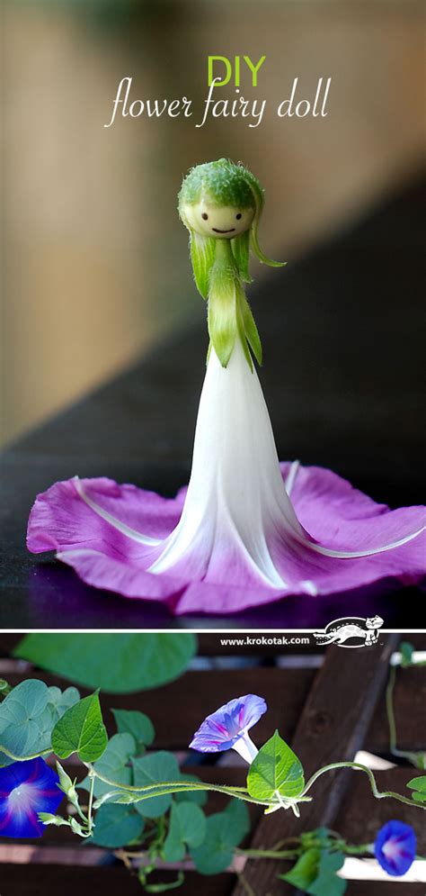 Krokotak Diy Flower Fairy Dolls From Morning Glory