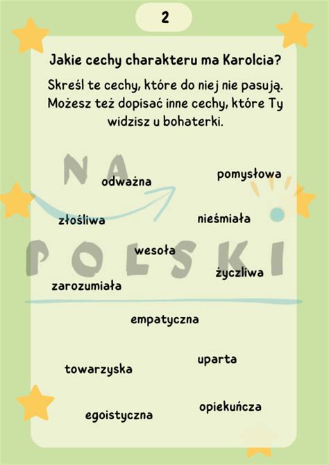 Karolcia Karty Pracy Do Lektury Na Polski
