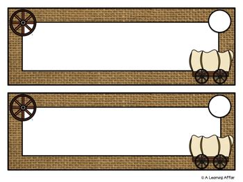 Western Themed Burlap Name Tags Freebie By A Learning Affair Tpt