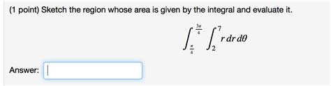 Solved Sketch The Region Whose Area Is Given By The Integral