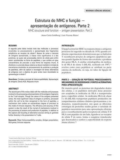 PDF MHC Structure And Function Antigen Presentation Part