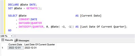 SQL Server TSQL How To Get Previous Current And Last Quarter Dates Using DATETRUNC