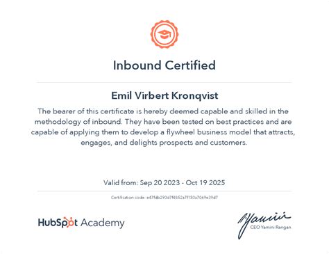 Hubspot Academy Inbound Certification