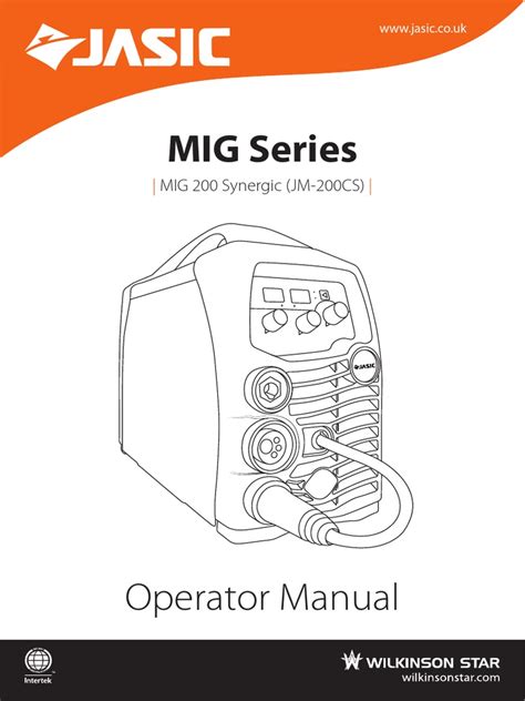 jasic mig 200 synergic mig welding inverter operation manual pdf