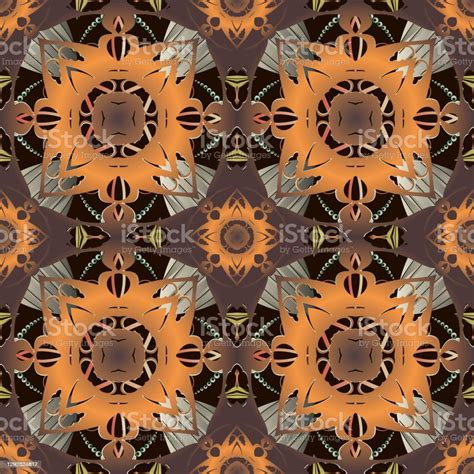 플로럴 매끄러운 패턴 다채로운 장식 화려한 배경 장식 패턴 배경을 반복합니다 추상적 인 꽃 잎 선 모양 곡선 원과 아름다운