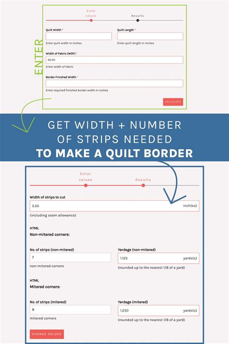 Handy Quilting Calculator To Make A Quilt Border Get The Width And Number Of Strips Needed For