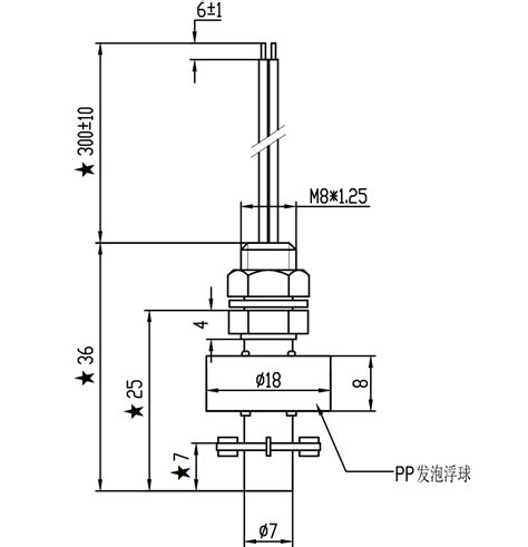 Vertical Pp Water Float Sensor For Water Tank