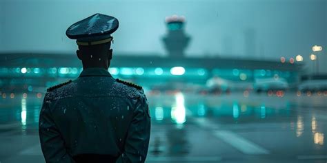 Airport Ground Crew Use Signals To Communicate With Pilots During Aircraft Marshalling Concept