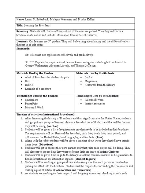 Project Based Learning Lesson Plan Pdf Educational Assessment Lesson Plan