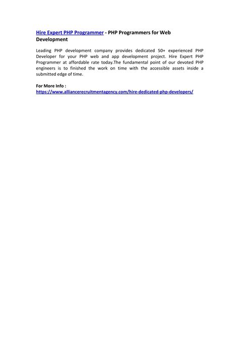 Ppt Hire Expert Php Programmer Php Programmers For Web Development