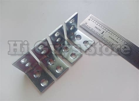 4 Pcs 1 Inch Single Size Metal Heavy Duty Free Screws L Shape Steel Bracket Corner Angle Brace