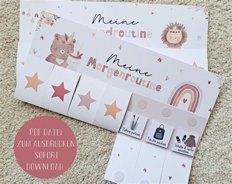 Morgen And Abendroutine Für Kinder Boho Routineplan Mit Sternchen Routineplan Für Kinder