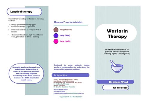 Warfarin Therapy Brochure Pdf Au