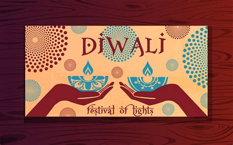 디파발리 또는 디왈리 라이트 페스티벌 컨셉은 플랫 스타일입니다 불타는 촛불 심지와 랑골리 장식이 있는 힌두교 종교의 인도